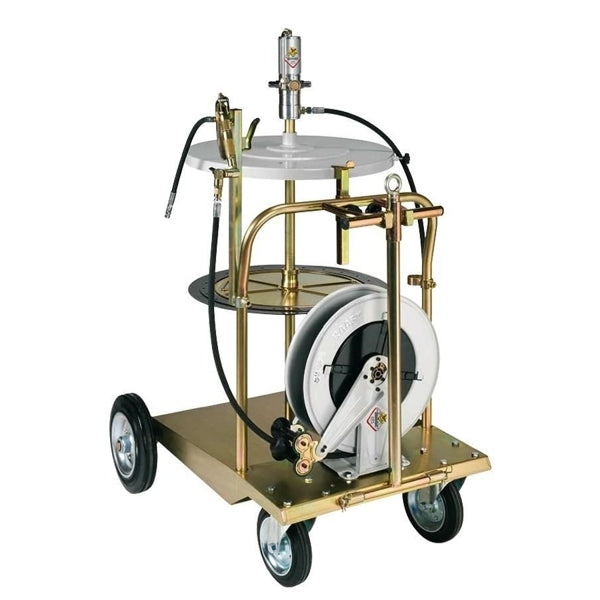 GT-RM64000 - Air Operated Grease Pump Kit on Cart with HD Hose Reel 18 ...