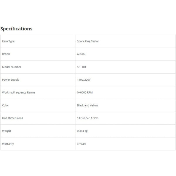 GT-SPT101 Autool Spark Plug Tester with Dual Testing Holes – Garage ...